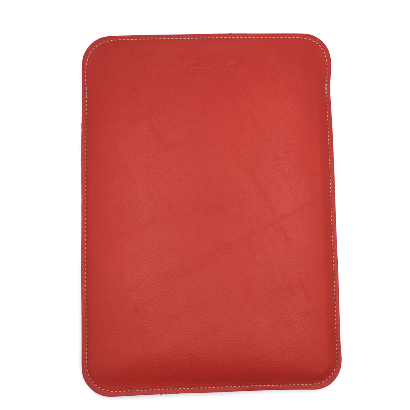 Husa de laptop macbook 13, piele rosie, deschidere verticala - Genta