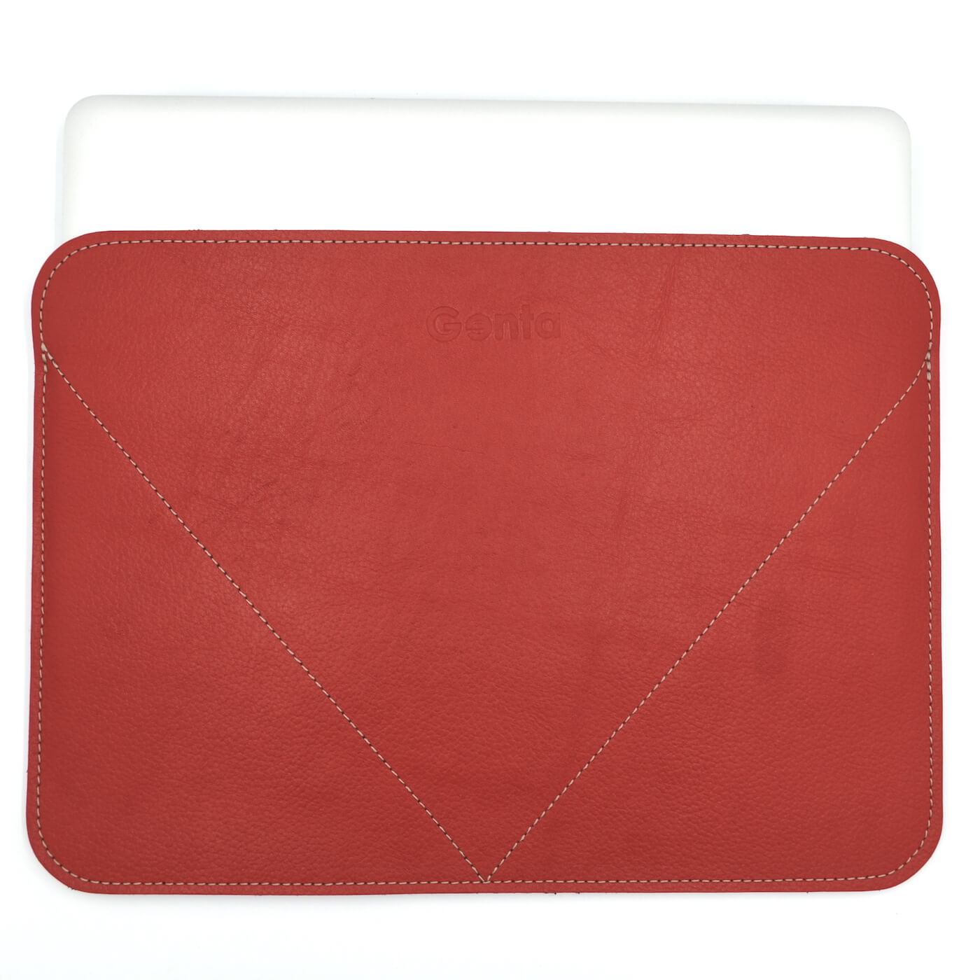 Husa de laptop macbook 13, piele rosie - Genta